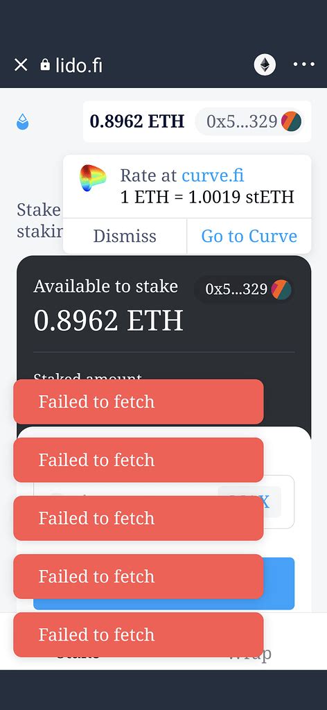 Failed To Fetch Error Message Lido Governance