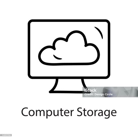 Computer Storage Outline Icon Design Illustration Data Symbol On White Background Eps 10 File