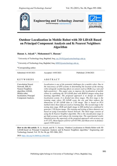 Pdf Outdoor Localization In Mobile Robot With 3d Lidar Based On
