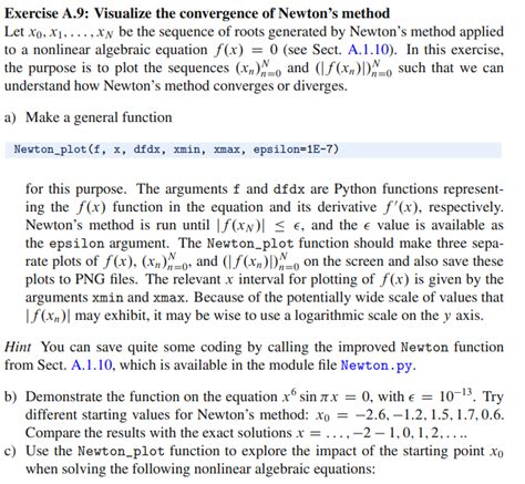 Solved Exercise A Visualize The Convergence Of Newton S Chegg Com