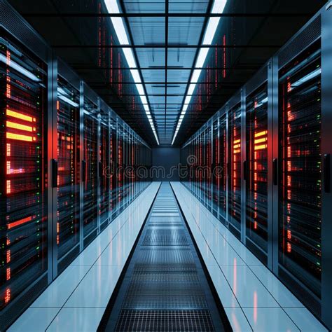 Modern Data Center Server Room Technology Digital Infrastructure Network Web Racks Cloud System