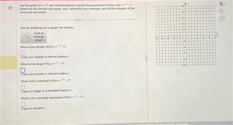 solved use the graph of y ex and transformations to sketch