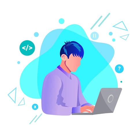 Premium Vector Programmer Working Modern Flat Concept For Web Banner Design