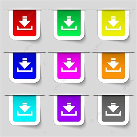 Vector Graphics Multicolored Modern Labels For Design With Restore Icon Sign Set Vector Moving
