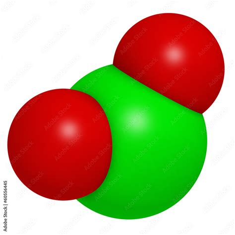 Chlorine Dioxide Clo2 Molecule Used In Pulp Bleaching Stock Illustration Adobe Stock