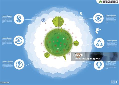 생태 인포 그래픽입니다 플랫 아이콘 보호와 오염 환경 템플릿 녹색 이동 합니다 행성을 저장 합니다 지구의 날입니다 에코