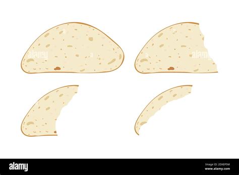 Bread Slices Pieces Set Vector Illustration Bite Bakery Food Snack And Breakfast Stock Vector