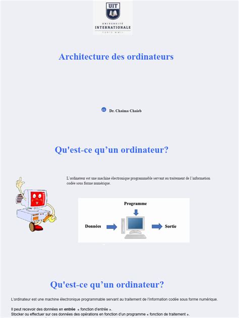Intro Architecture Pdf Programme Informatique Programmation