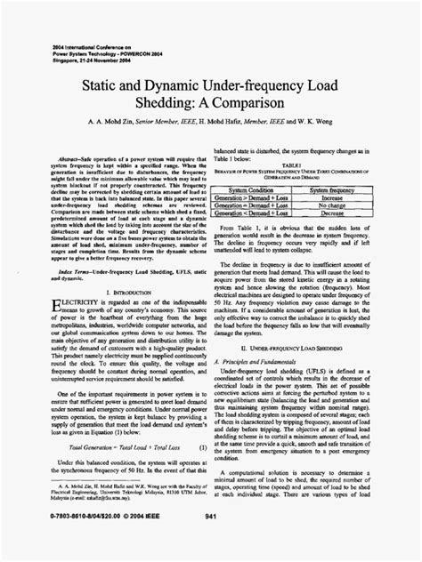 load shedding pdf electric power system electric power