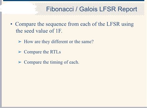 Galois Lfsr Build Code A Galois One To Many Lfsr