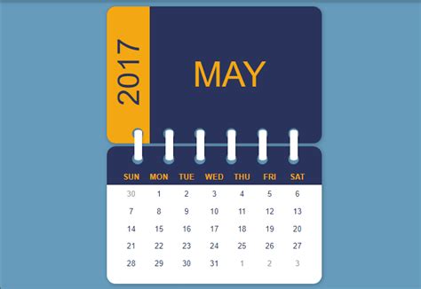 20 Css Calendar Examples Inspiration Design Onaircode