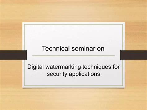 Digital Watermarking Techniques For Security Applications Ppt