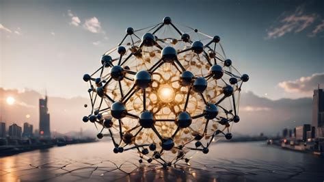Network Structure Chemical Bonds In Molecular Level Of Lines And Points Dots And Connections Ai