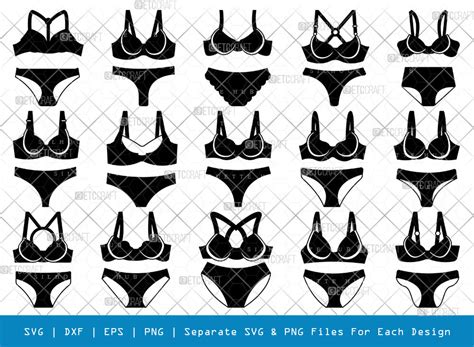 Bra And Panty Svg Lingerie Silhouette Women Underwear Svg Bikini Svg