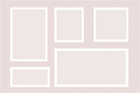빈 포스트 스탬프 세트 메일 편지를 위한 빈 우편 프레임 우표는 종이 소인의 템플릿을 뚫었습니다 배경에 고립 된 벡터 일러스트 레이 션 공란에 대한 스톡 벡터 아트 및 기타