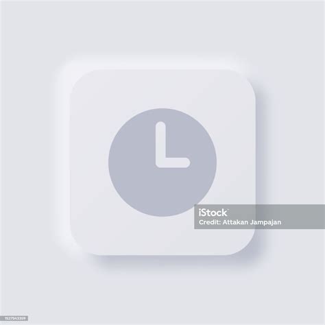 시계 아이콘 웹 디자인 응용 프로그램 Ui 등을 위한 흰색 Neumorphism 소프트 Ui 디자인 버튼 벡터 3차원 형태에 대한 스톡 벡터 아트 및 기타 이미지 Istock