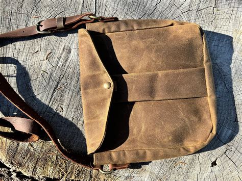 Handmade Waxed Canvas Game Bag Leather Strap Outdoors Haversack Etsy