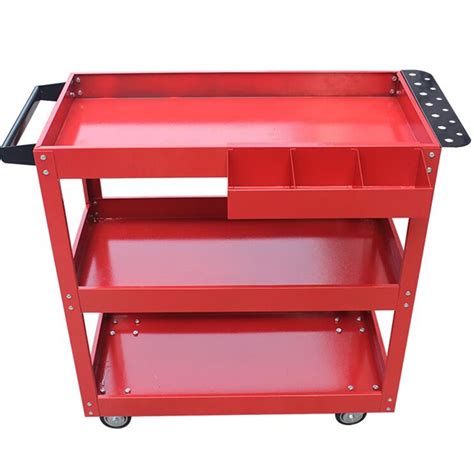 手推三层工具车加厚移动多功能汽修零件维修车间专用箱柜货架五金 虎窝淘