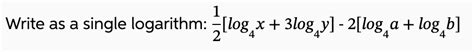 solved write as a single logarithm