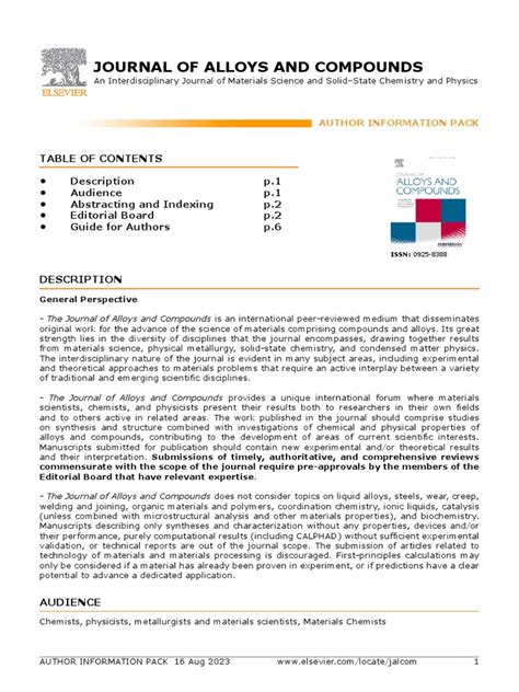 Journal Of Alloys And Compounds Pdf Materials Science