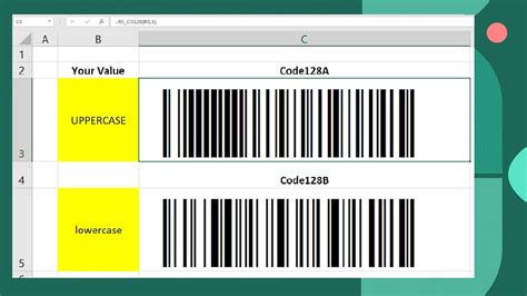 Excel Code128 Barcode Generator Etsy