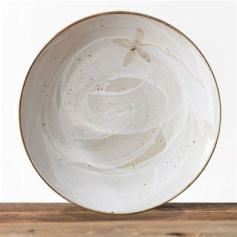 이천도 자기 미색꽃 원부페 접시 6호 345cm 그릇도 도자기 반찬기 그릇기 플레이팅 티몬