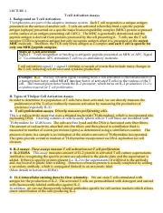 Lecture T Cell Assays And Protein Assay Pdf LECTURE T Cell Activation Assays I Background