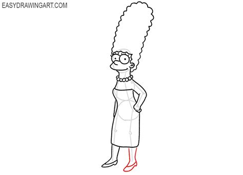 How To Draw Marge Simpson Easy Drawing Art