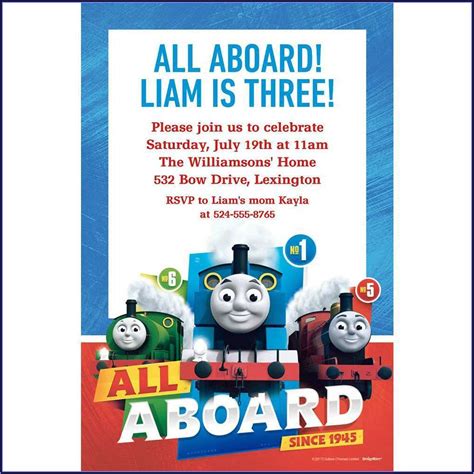 Thomas The Train Invitations Template Invitations Resume Examples