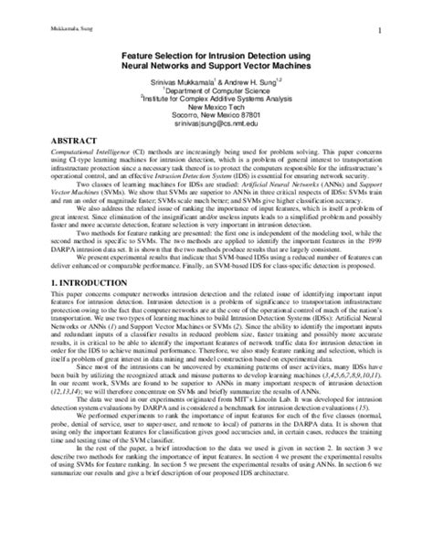 Pdf Sung 1 Feature Selection For Intrusion Detection Using Neural
