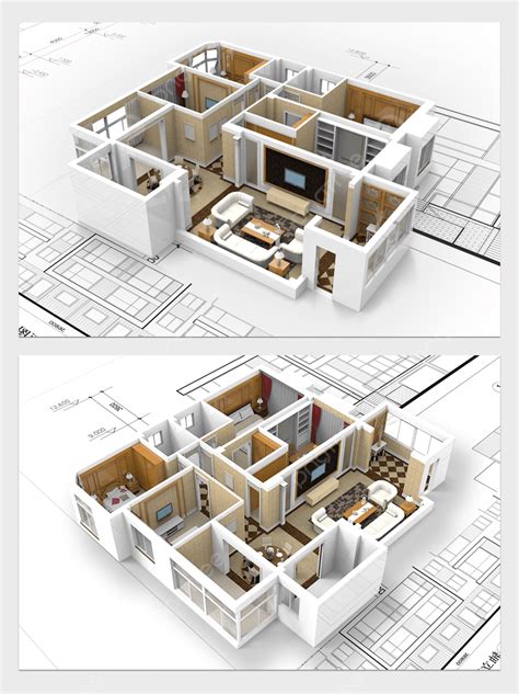 건축 도면 과 3d 주택 모형 배경 배경 화면 및 일러스트 무료 다운로드 Pngtree