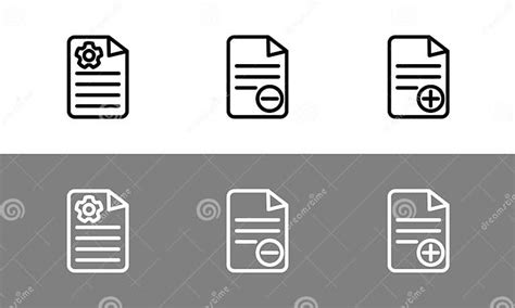 Document Symbol Set Outlined Document Symbols Stock Vector Illustration Of Geometric