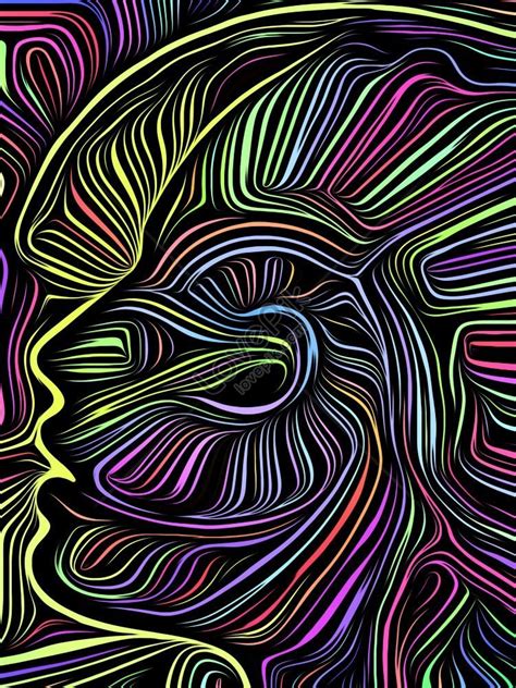 인간의 얼굴을 흑백 목판화 패턴에 통합하여 마음의 사진 표현 사진 무료 다운로드 Lovepik