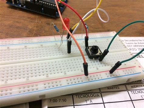 Práctica 01 Encender Un Led Con Botón Pulsador Y Luego Apagarlo Con El Mismo Botón