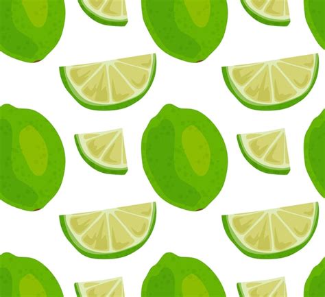 Premium Vector Vector Seamless Pattern Of A Whole Lime And Its Slices Pattern With Fruits