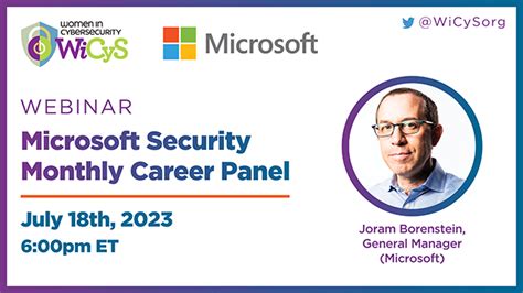Webinar Microsoft Security Monthly Career Panel Wicys Women In Cybersecurity