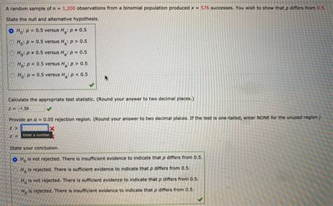 Solved A Random Sample Of N 1200 Observations From A