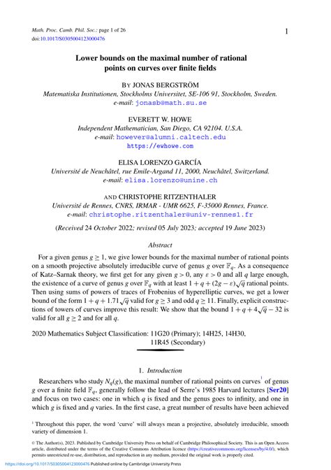 Pdf Lower Bounds On The Maximal Number Of Rational Points On Curves