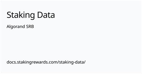 Algorand Srb Staking Data