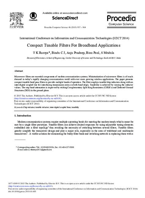 Pdf Compact Tunable Filters For Broadband Applications