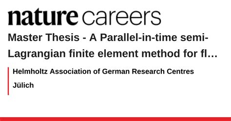 master thesis a parallel in time semi lagrangian finite element