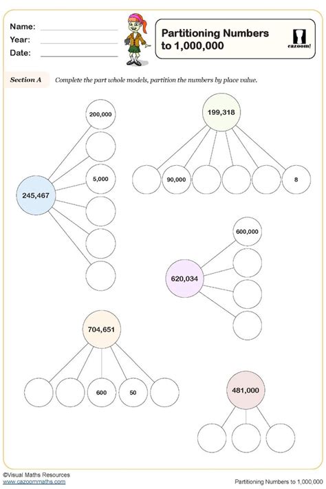 Partitioning Numbers To 1 000 000 Year 5 Maths Worksheets Year 9 Maths Worksheets Year 7