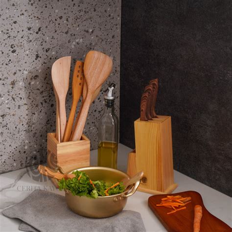 Promo Spatula Kayu Set Premium Spatula Kayu 7pcs And Rak Spatula Kayu