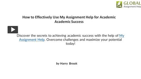 PPT How To Effectively Use My Assignment Help For Academic Success PowerPoint Presentation