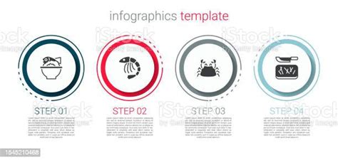 그릇 새우 게 도마와 칼에 생선을 담습니다 비즈니스 인포그래픽 템플릿입니다 벡터 갈고리 발톱에 대한 스톡 벡터 아트 및 기타