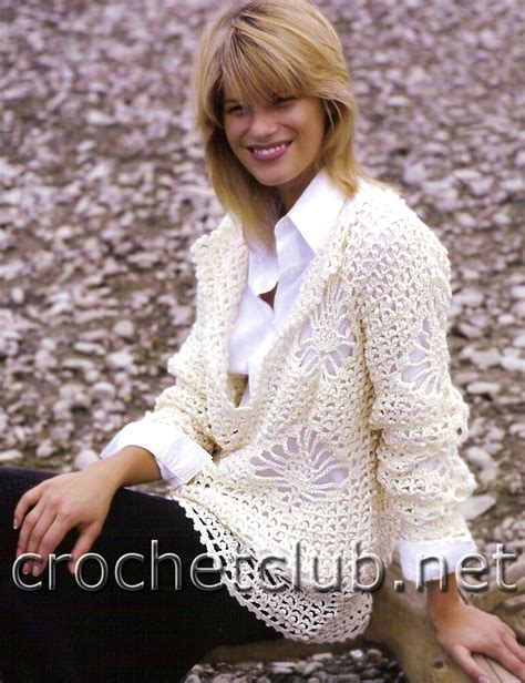 Белая ажурная кофточка - Вязание Крючком. Блог Настика