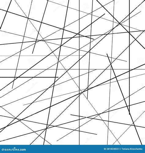 Random Chaotic Lines Abstract Geometric Pattern Texture Vector Illustration Stock Image Stock