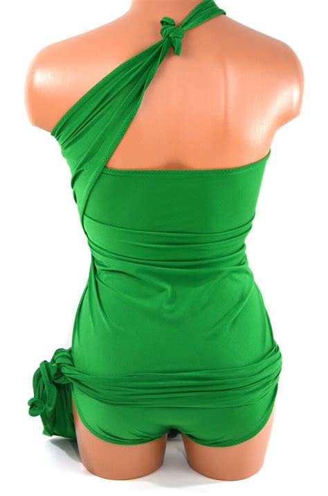 Large Bathing Suit Kelly Green Wrap Around Swimsuit Etsy