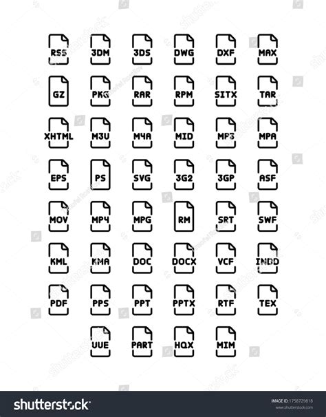 Set Vector File Format Icons Websites Stock Vector Royalty Free Shutterstock