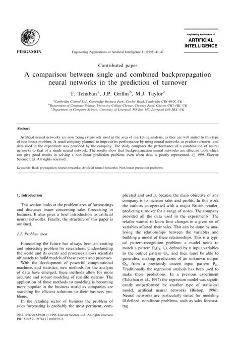 Pdf A Comparison Between Single And Combined Backpropagation Neural Networks In The Prediction